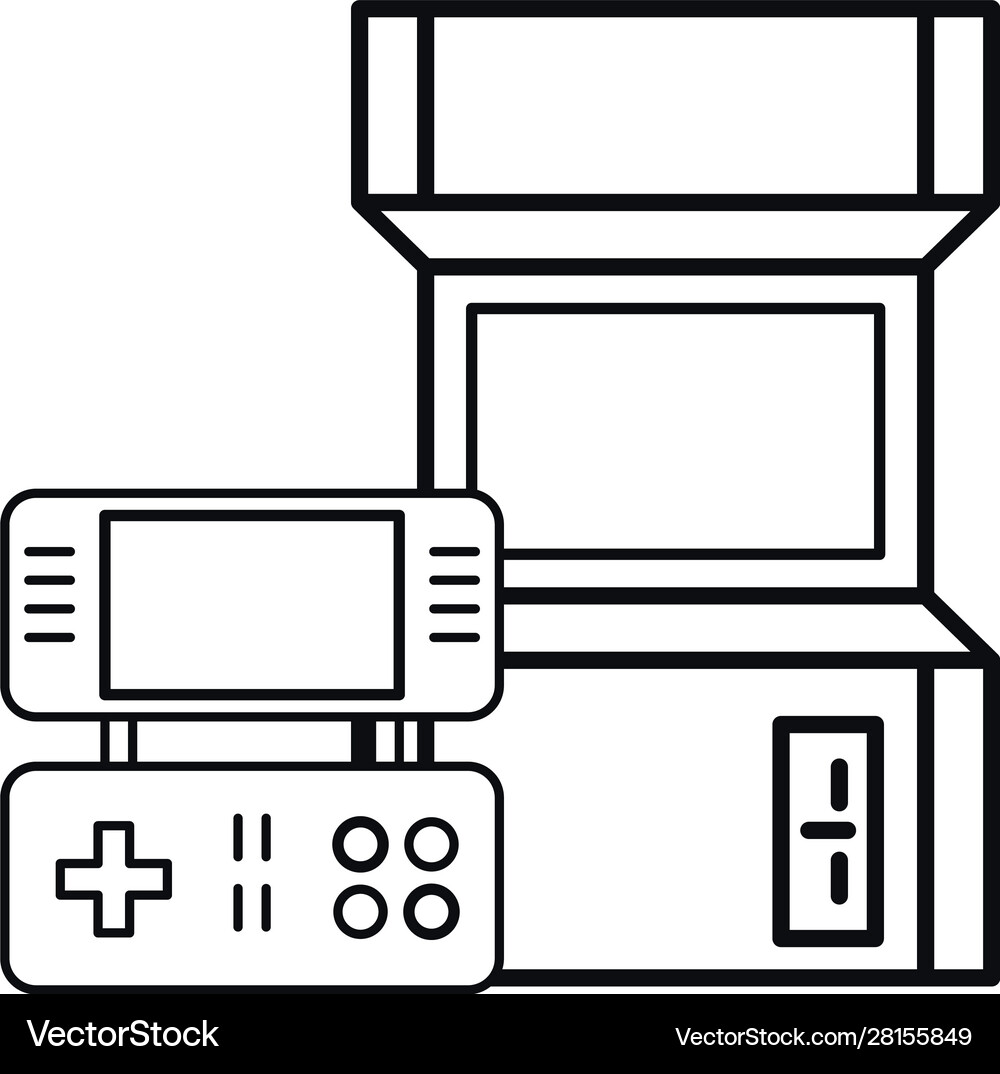 Video game retro machine icon Royalty Free Vector Image