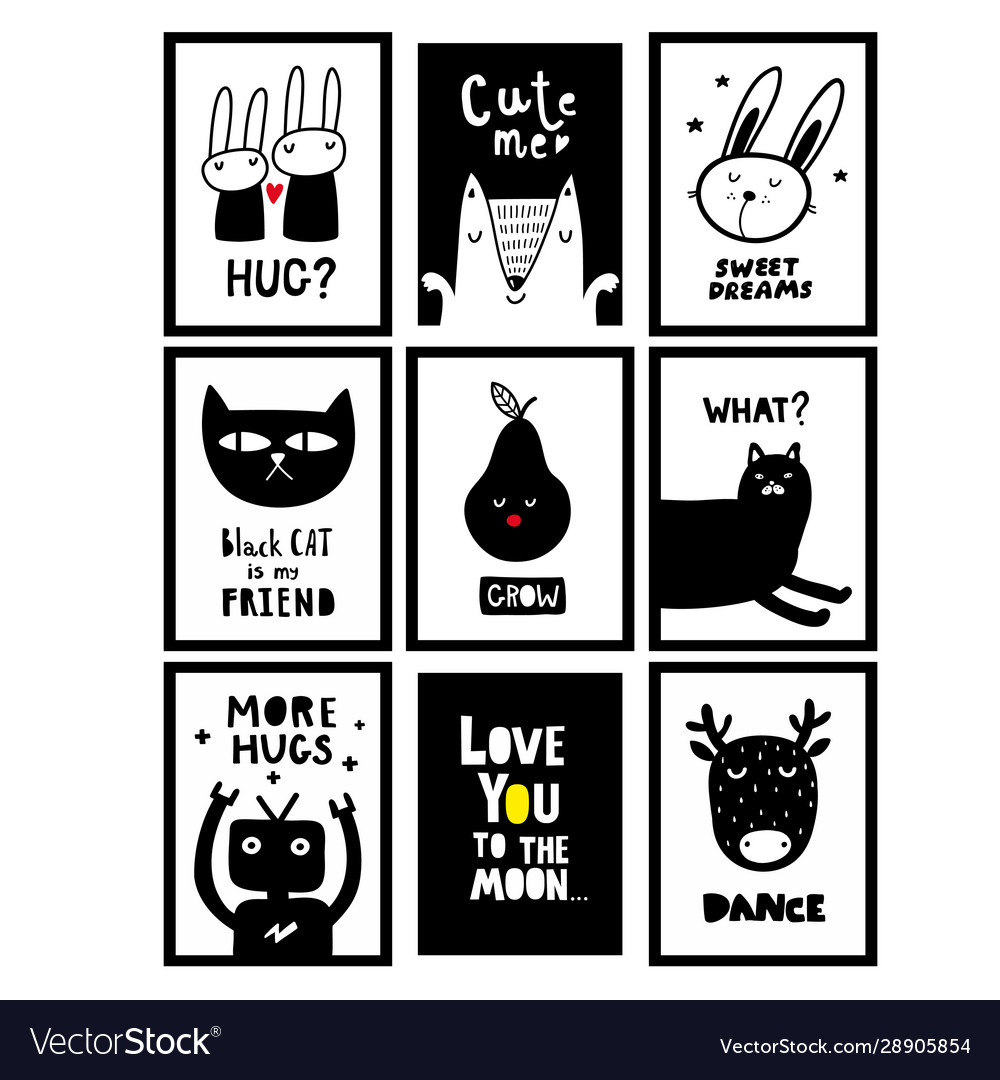 Collection scandinavian posters for modern Vector Image