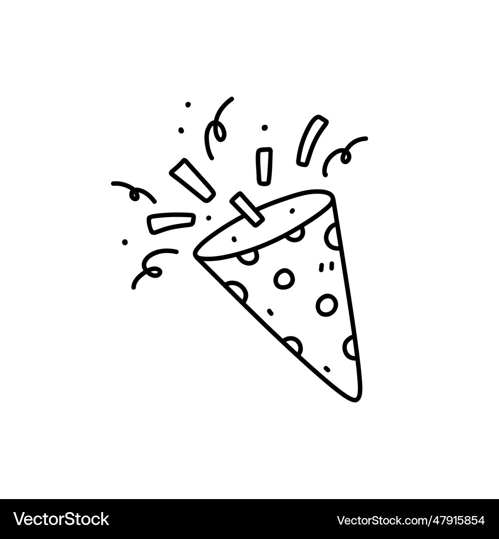 Party popper with confetti Royalty Free Vector Image