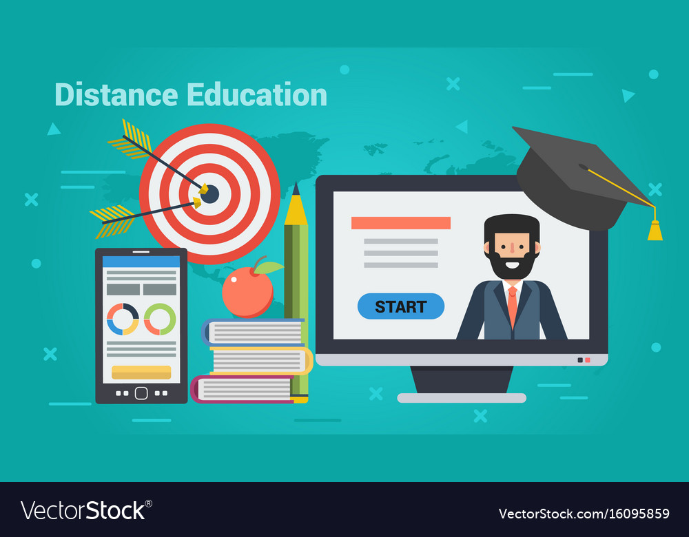 Business banner - distance education Royalty Free Vector Business banner - distance education Royalty Free Vector