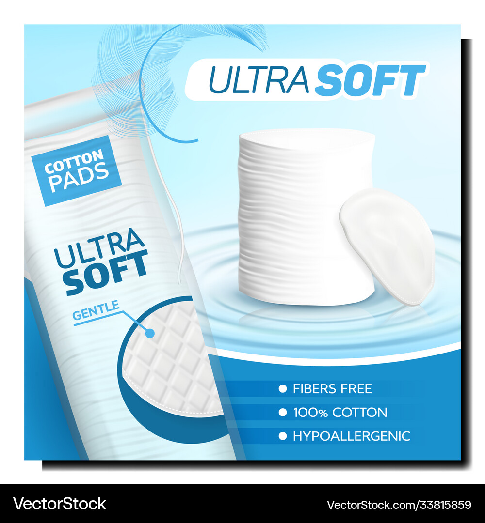 Cotton pads ultra soft accessory banner Royalty Free Vector