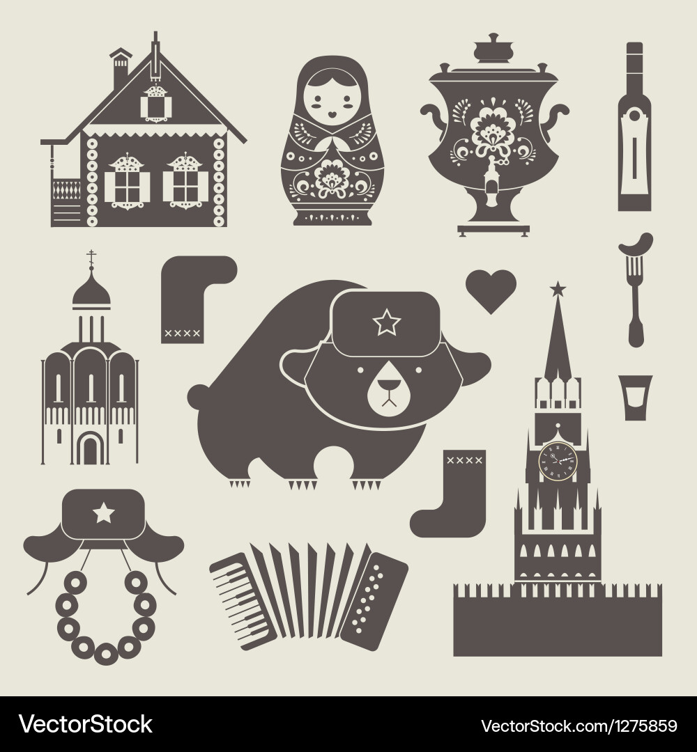 Russian icons Royalty Free Vector Image - VectorStock
