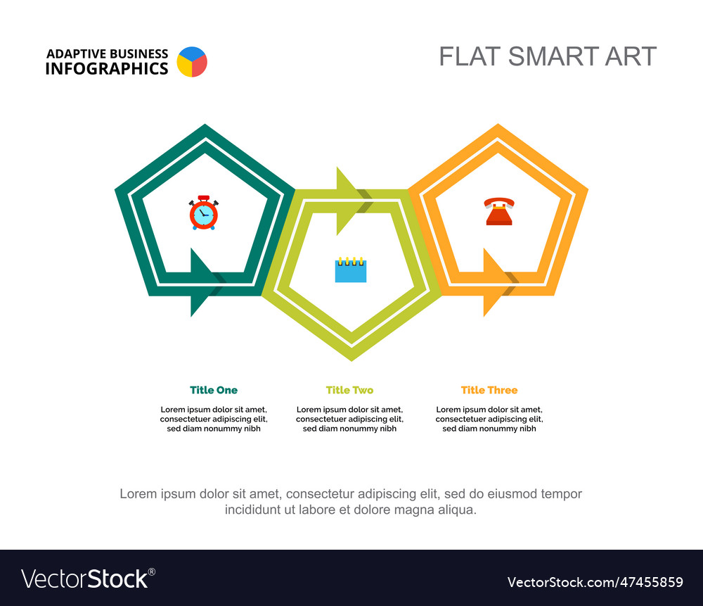 Three points workflow slide template Royalty Free Vector Three points workflow slide template Royalty Free Vector