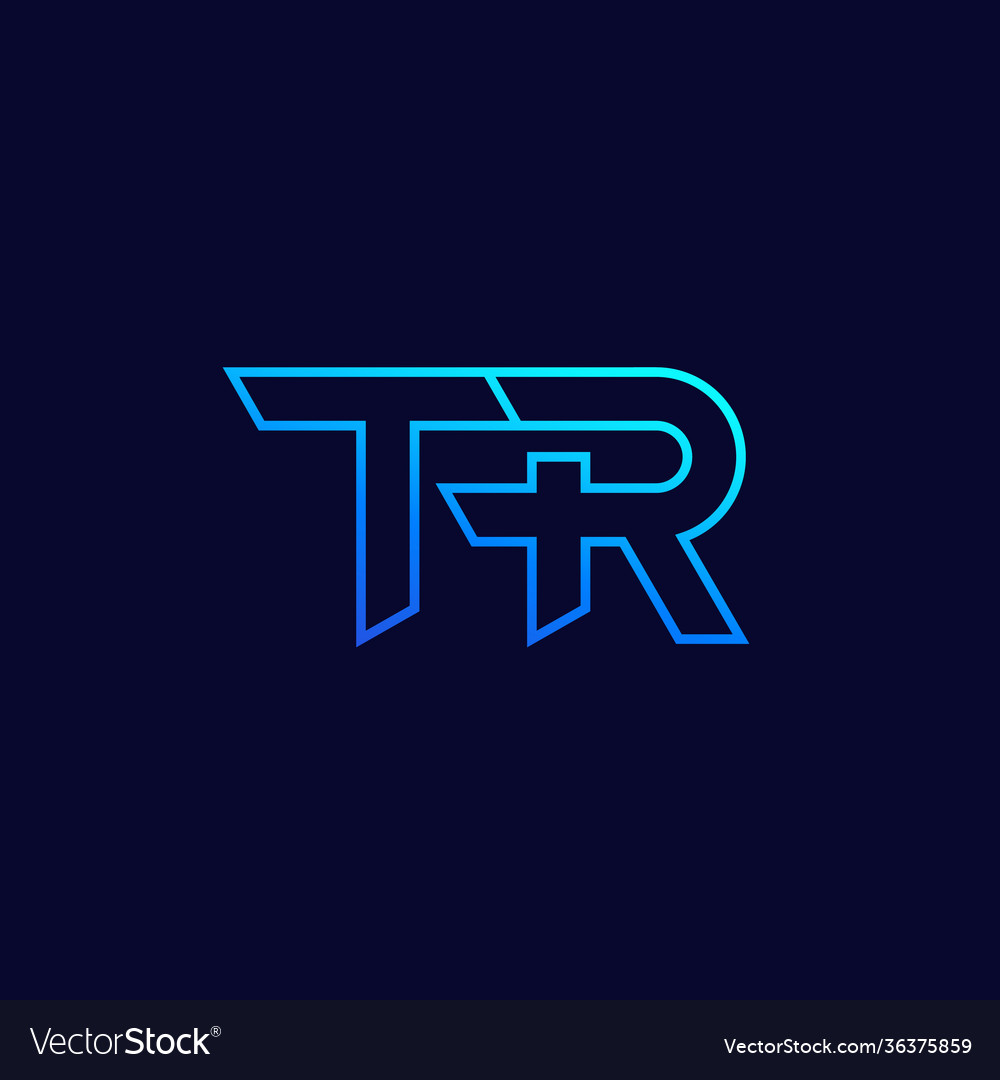 Tr Letter Logo Monogram Linear Design Royalty Free Vector