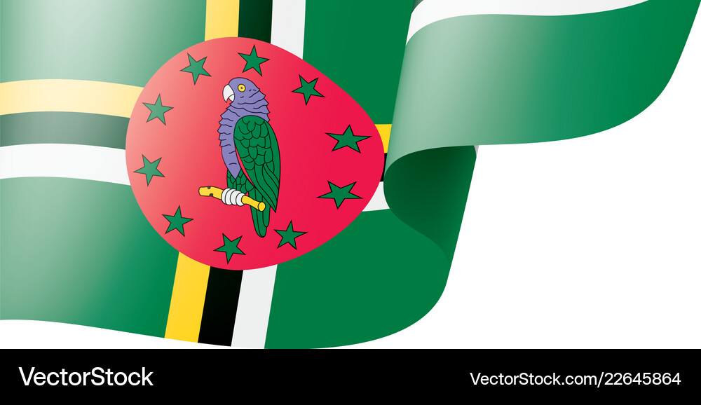 Dominica flag on a white Royalty Free Vector Image