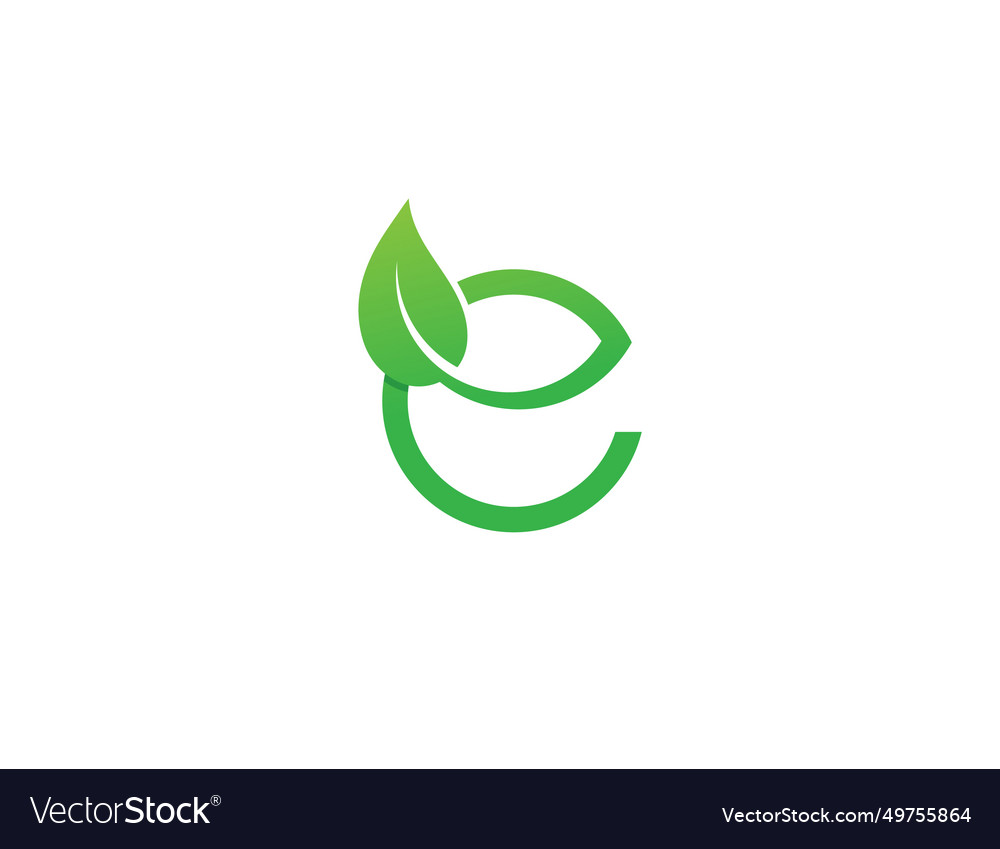 Initial letter e leaf logo design Royalty Free Vector Image