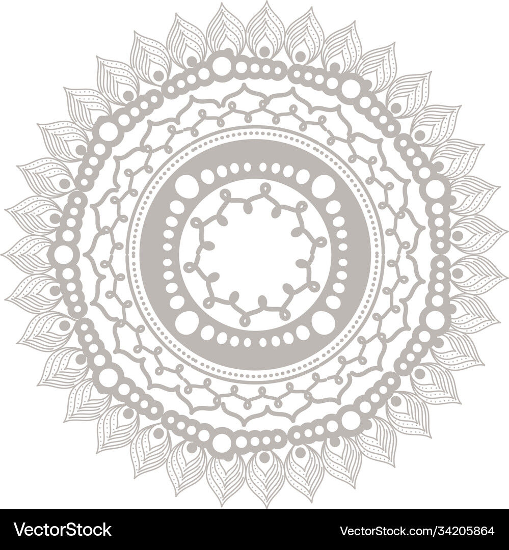 Mandala silver icon design Royalty Free Vector Image