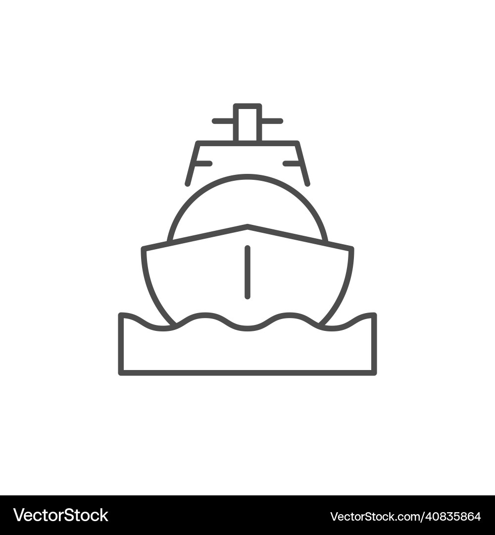 Tanker ship line outline icon Royalty Free Vector Image