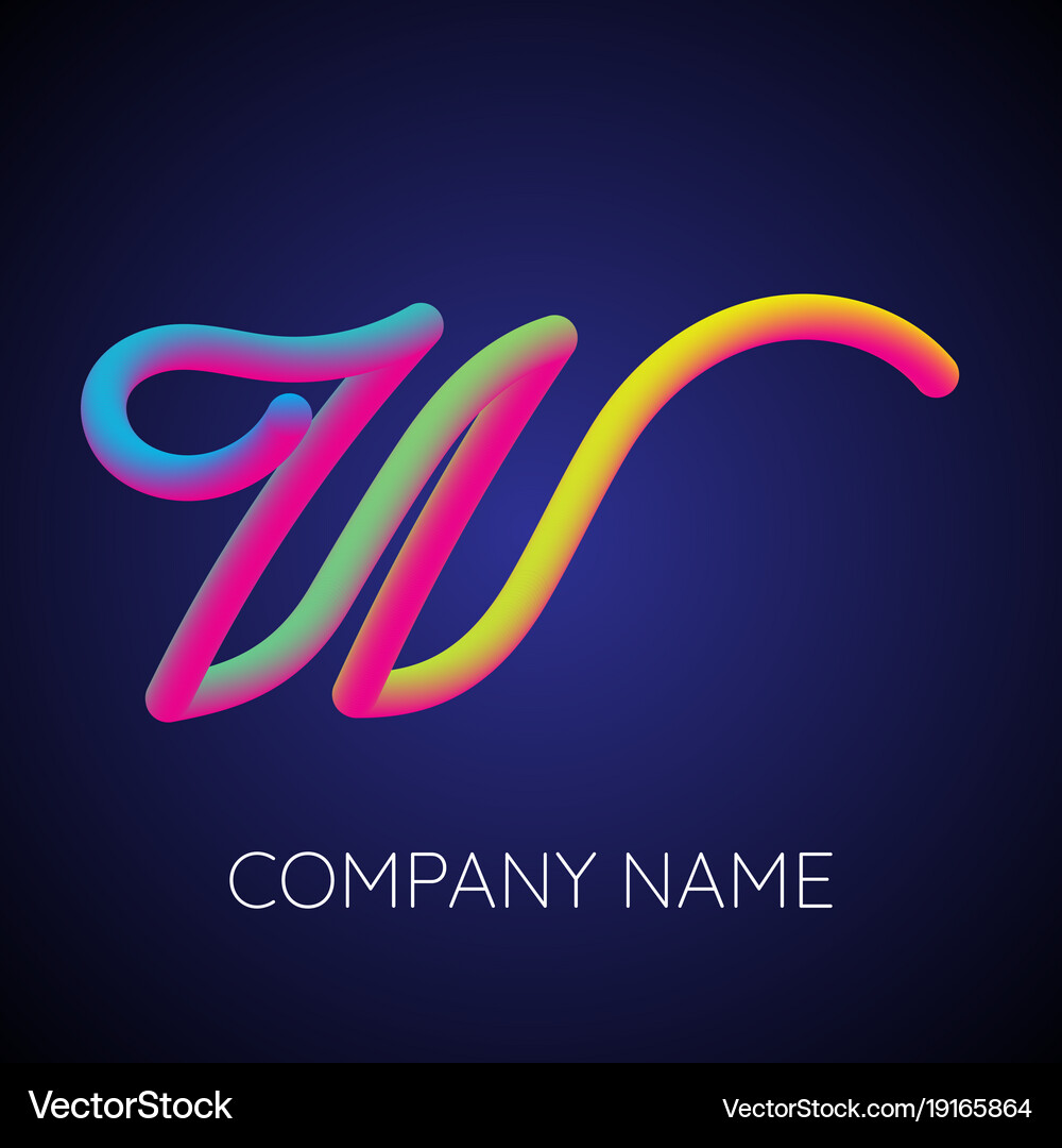 W letter logo icon blending color Royalty Free Vector Image