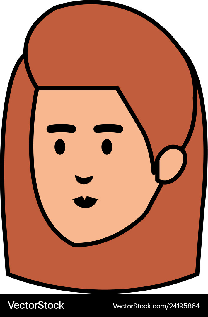 Young woman head character Royalty Free Vector Image