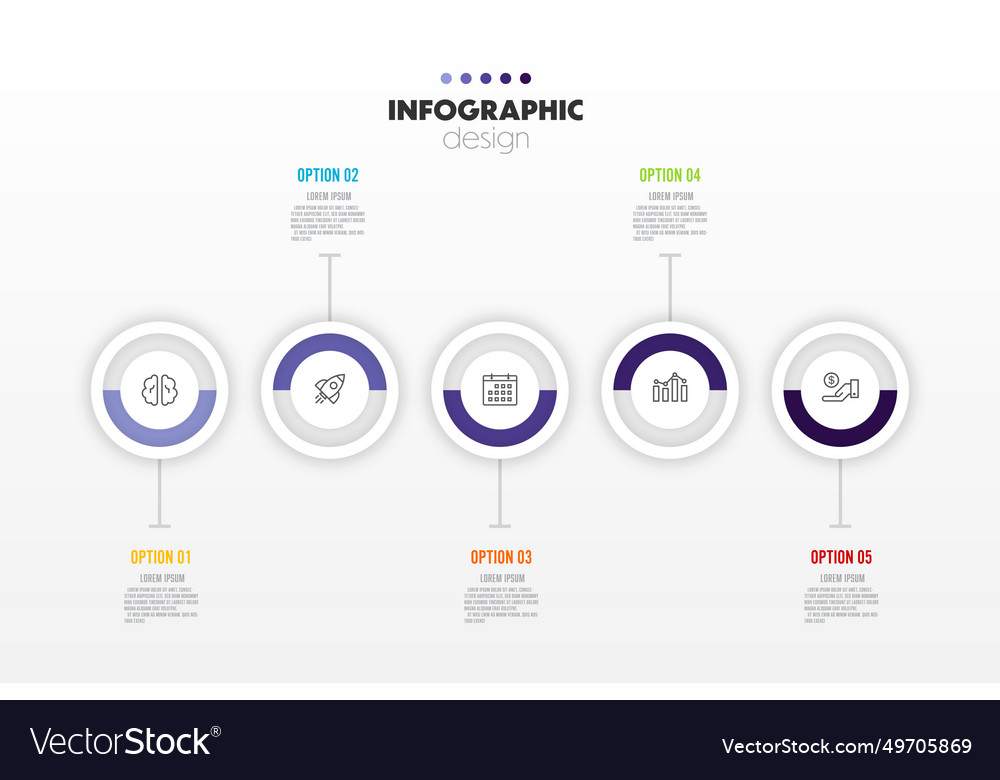 Circle timeline infographics template Royalty Free Vector