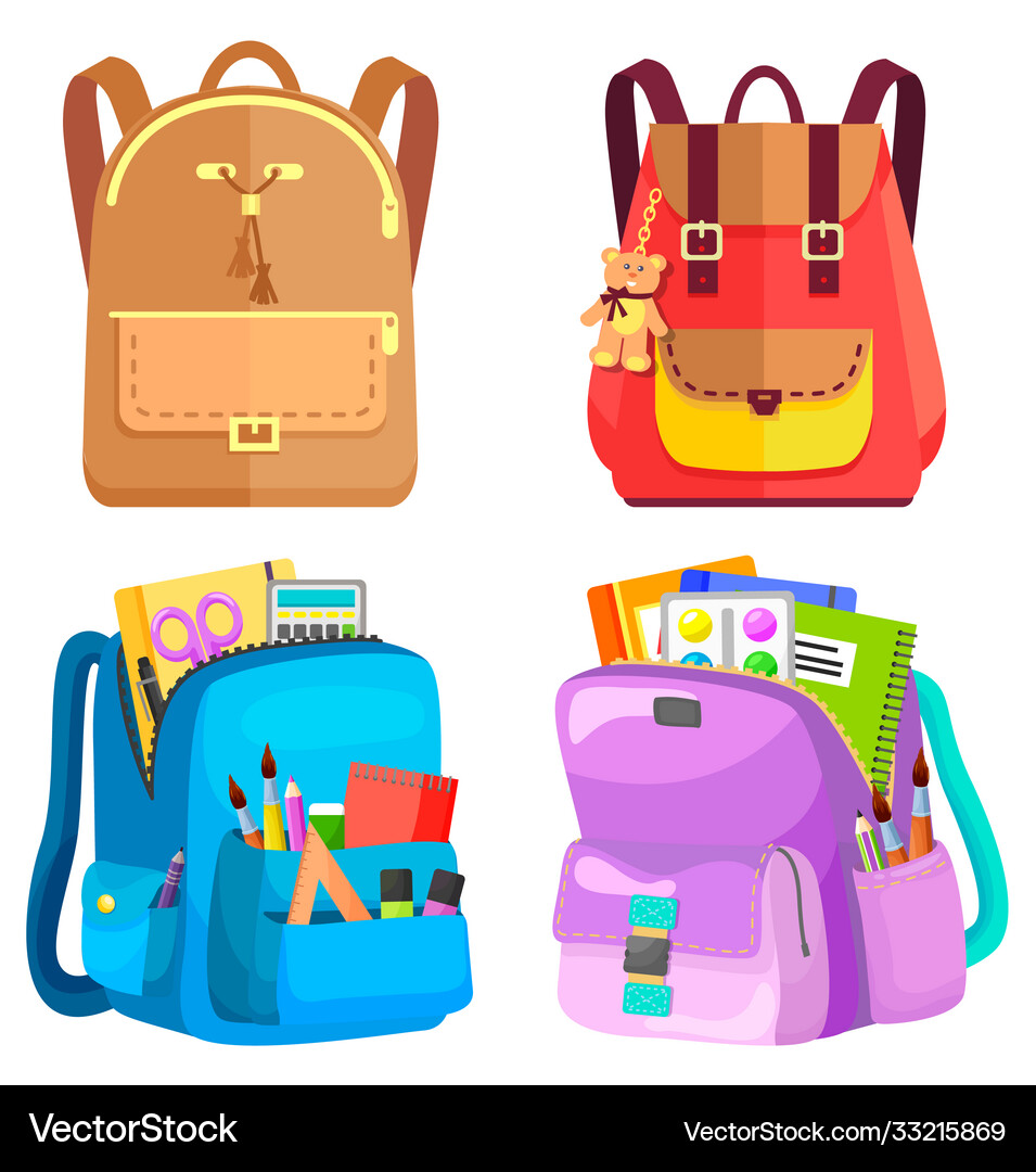 Colored school backpack back to school Royalty Free Vector