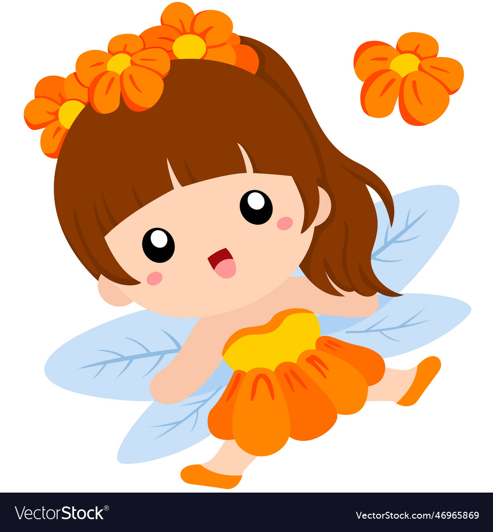 Flower Lovely Cute Fairies Royalty Free Vector Image