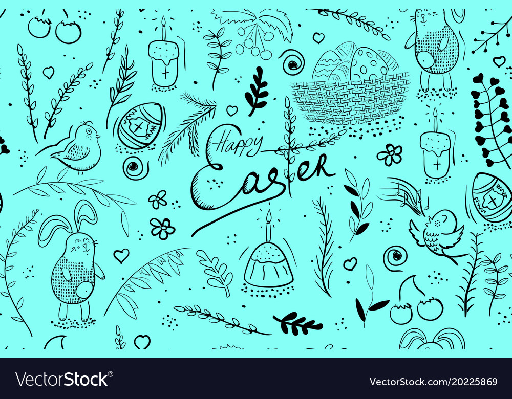 Happy easter seamless pattern background Vector Image