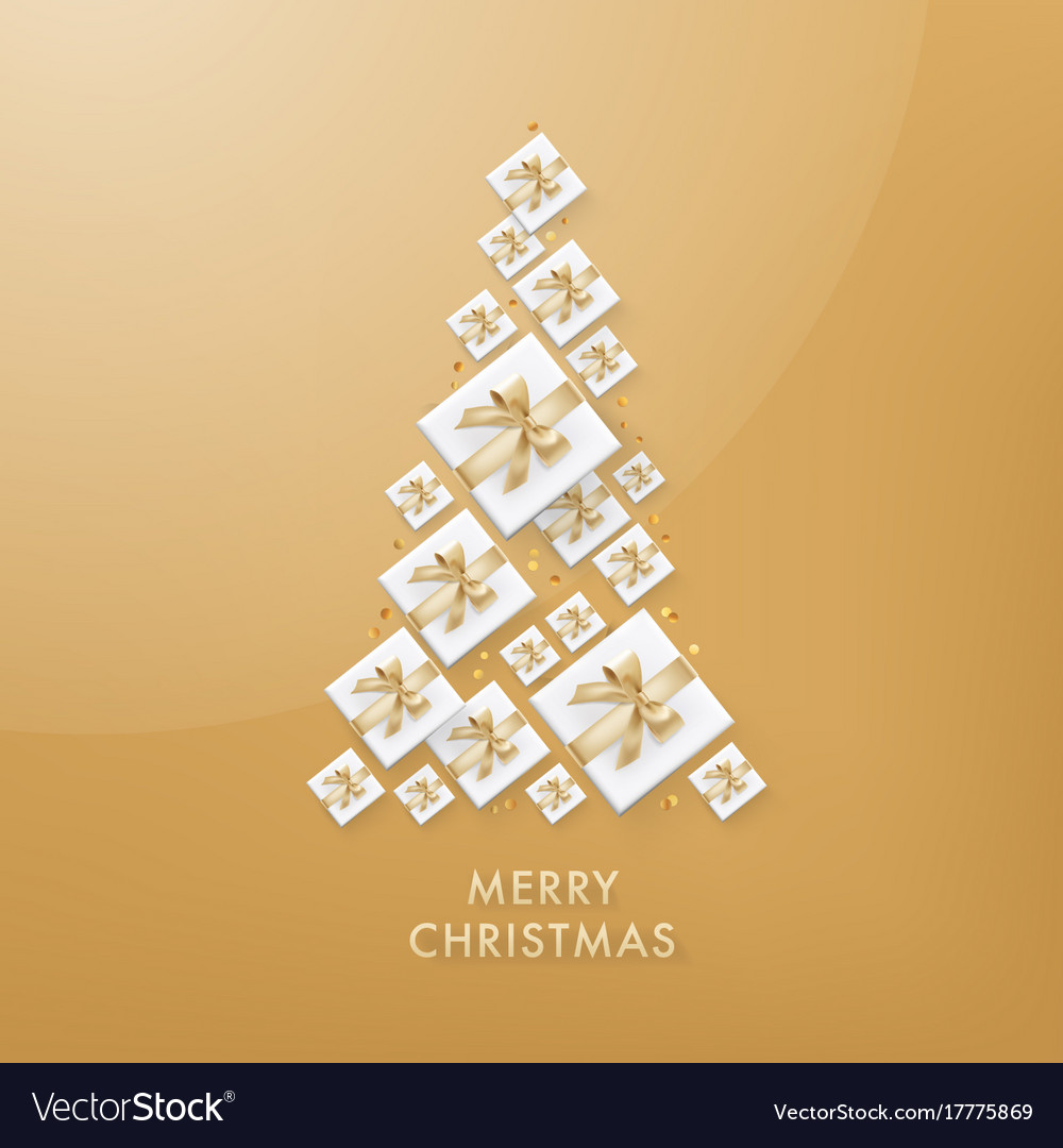 Merry christmas golden glitter background Vector Image