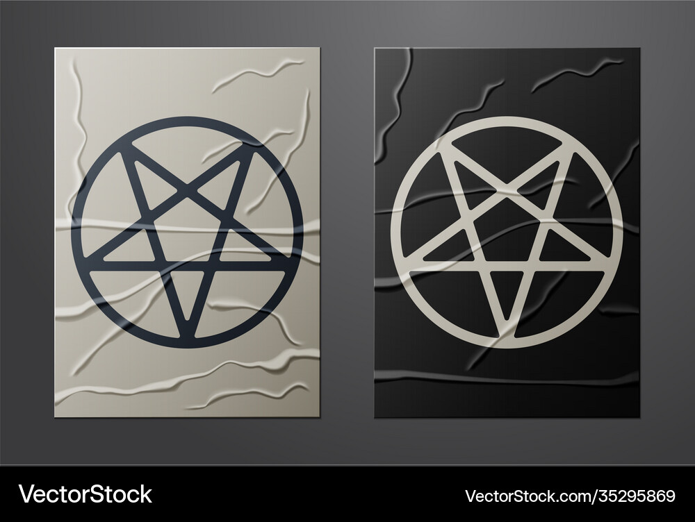 White pentagram in a circle icon isolated Vector Image