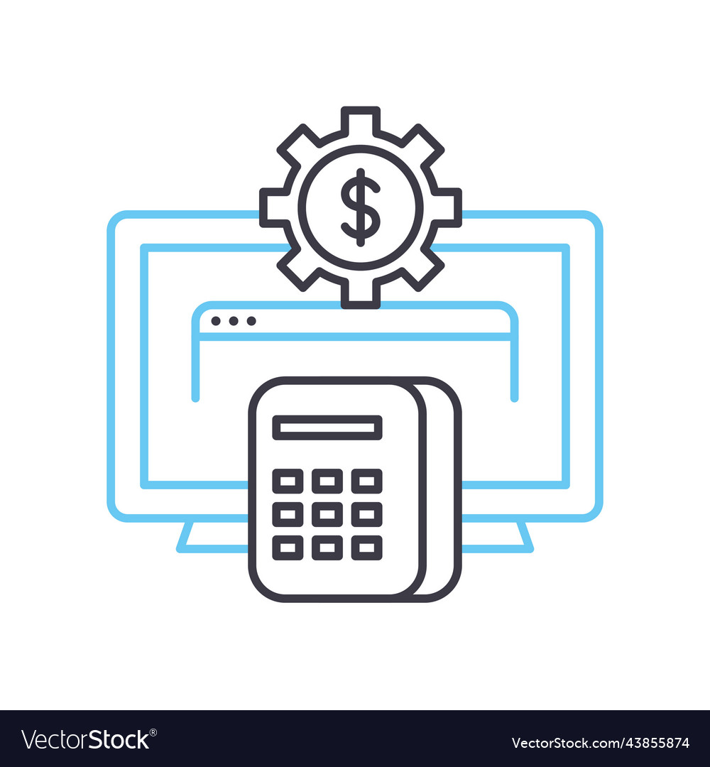 Accounting system line icon outline symbol Vector Image Accounting system line icon outline symbol Vector Image