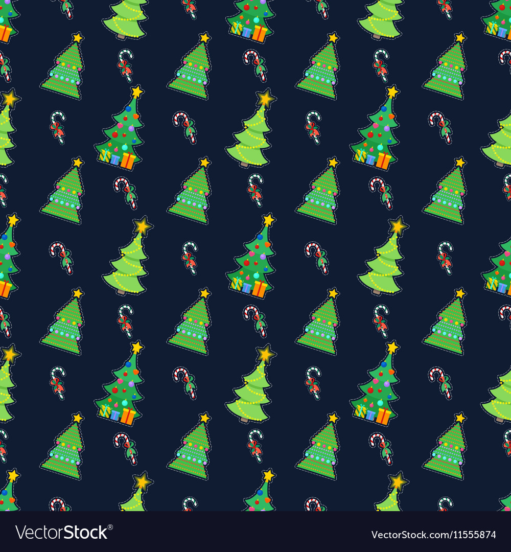Christmas seamless pattern with trees Royalty Free Vector