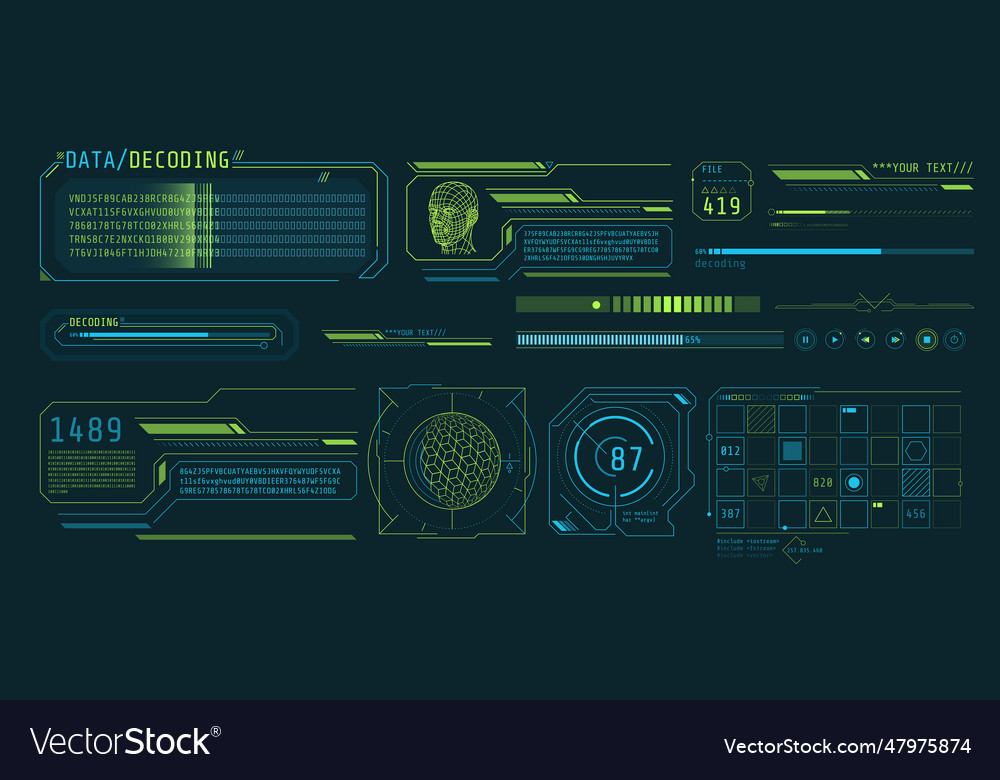 Hud interface design for decoding big data Vector Image Hud interface design for decoding big data Vector Image