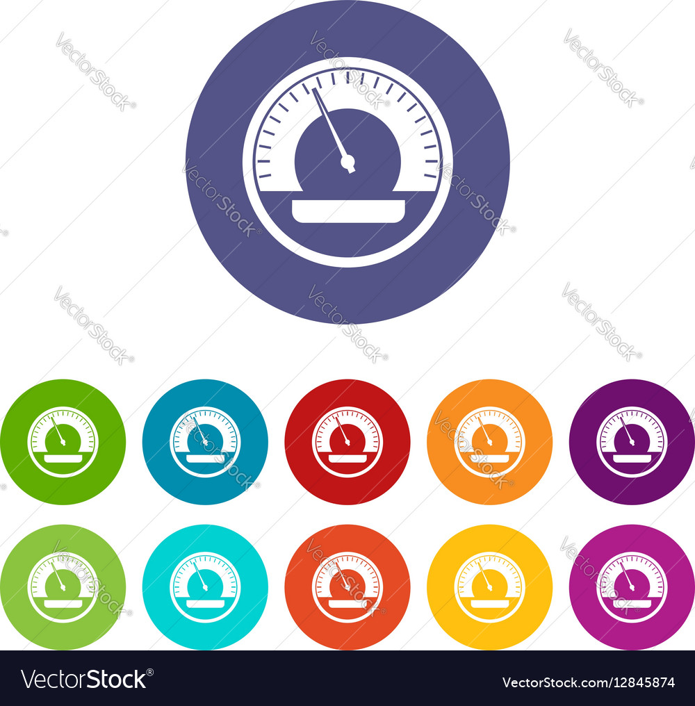 Speedometer set icons Royalty Free Vector Image