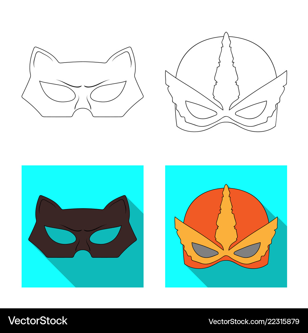 Hero and mask sign set Royalty Free Vector Image