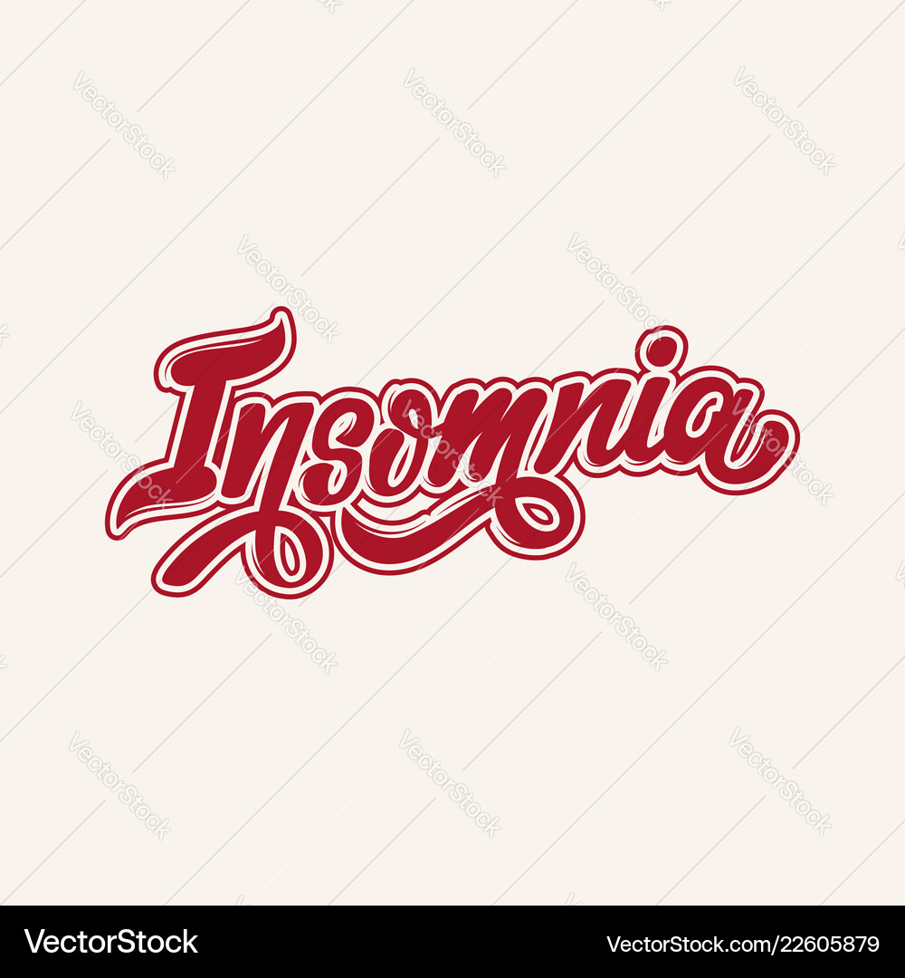 Insomnia handwritten lettering template for card Vector Image
