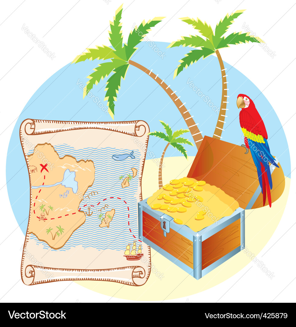 Treasure island poster Royalty Free Vector Image