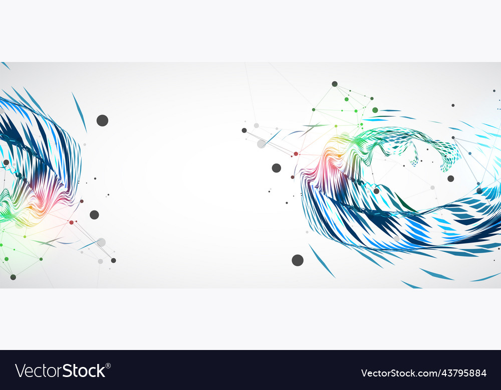 Abstract Particle Vortex With Plexus Effect Vector Image 3763