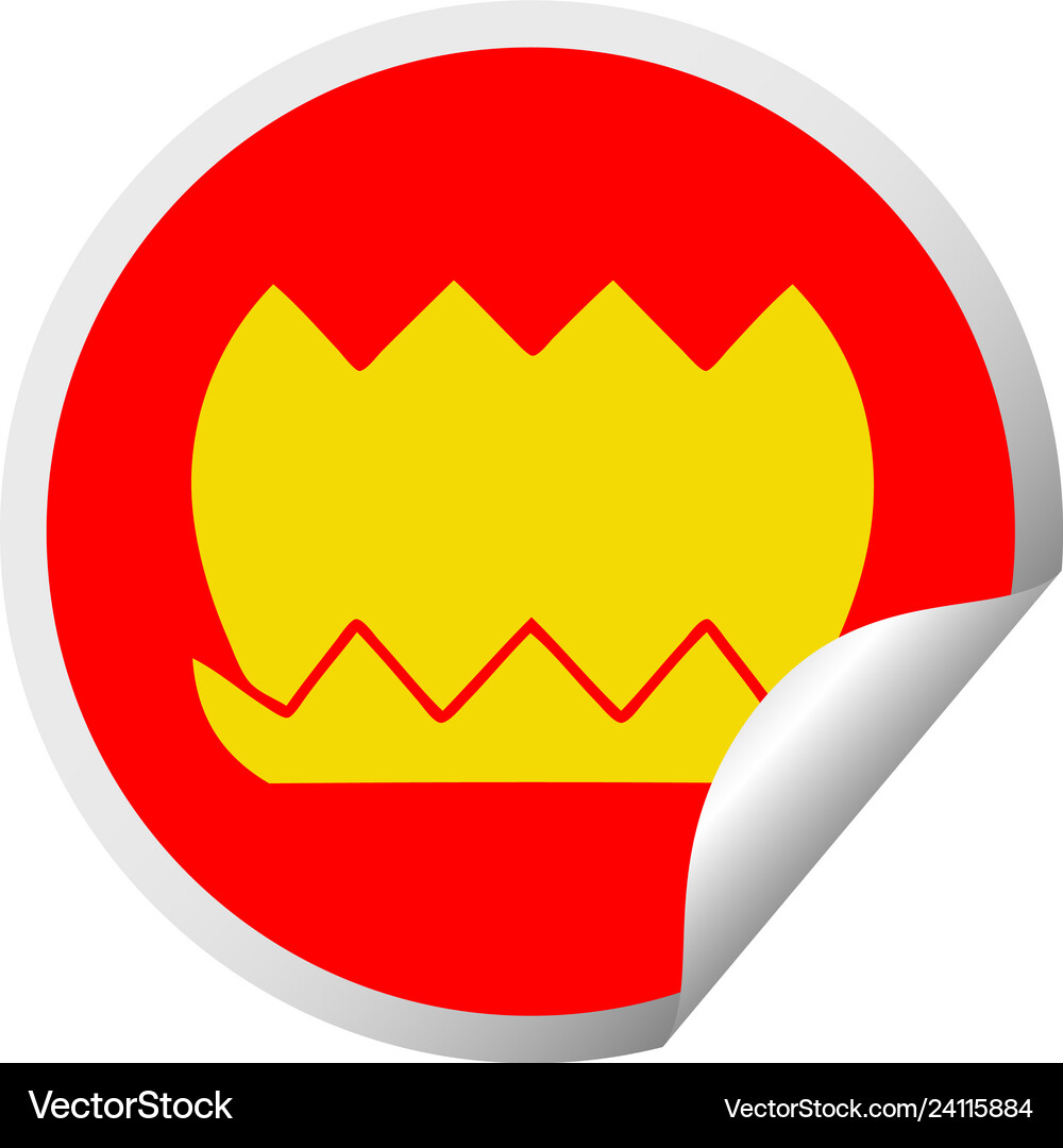 Circular peeling sticker cartoon flower Royalty Free Vector