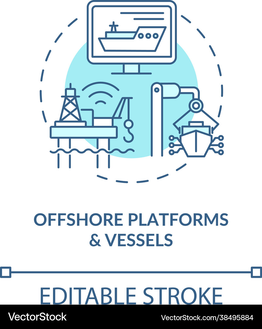 Offshore platforms and vessels concept icon Vector Image