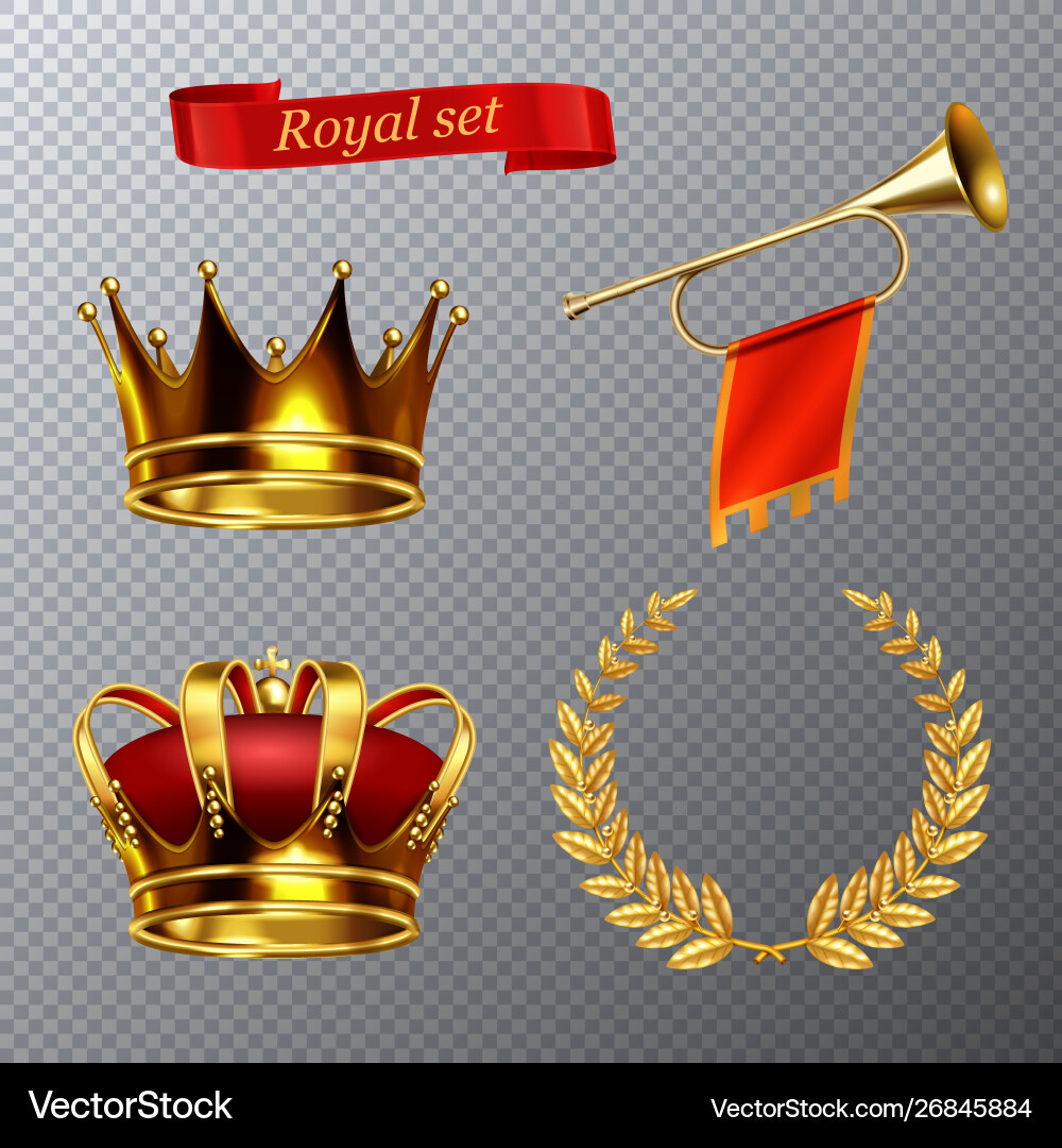 Royal transparent set Royalty Free Vector Image