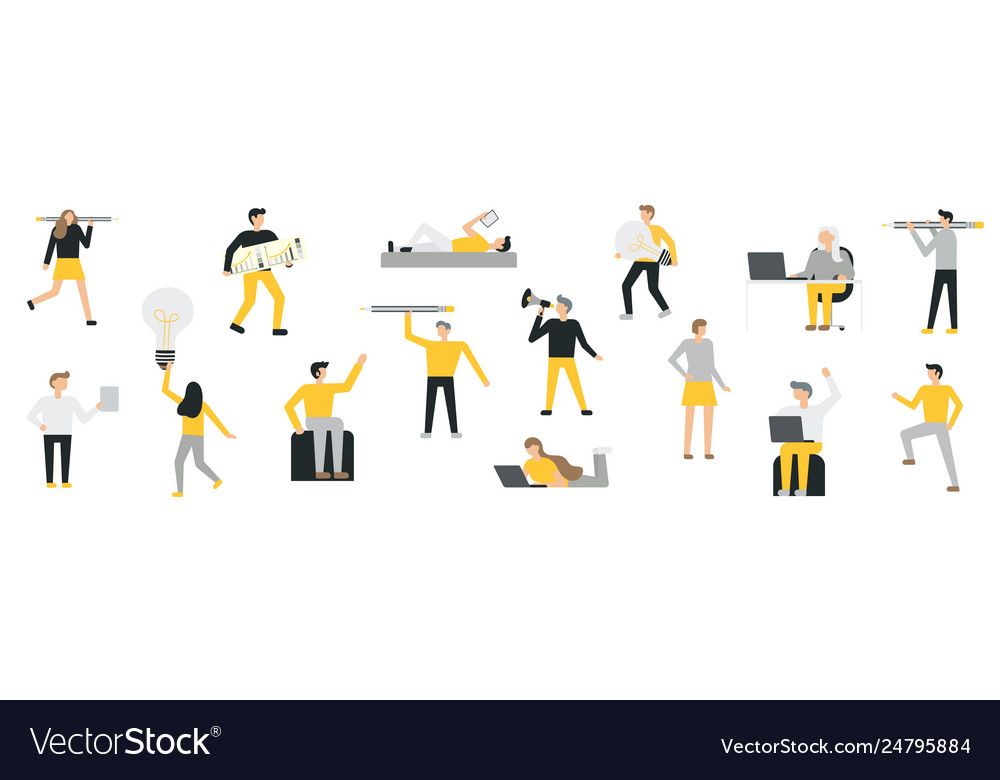 Set business people flat icons style Royalty Free Vector Set business people flat icons style Royalty Free Vector