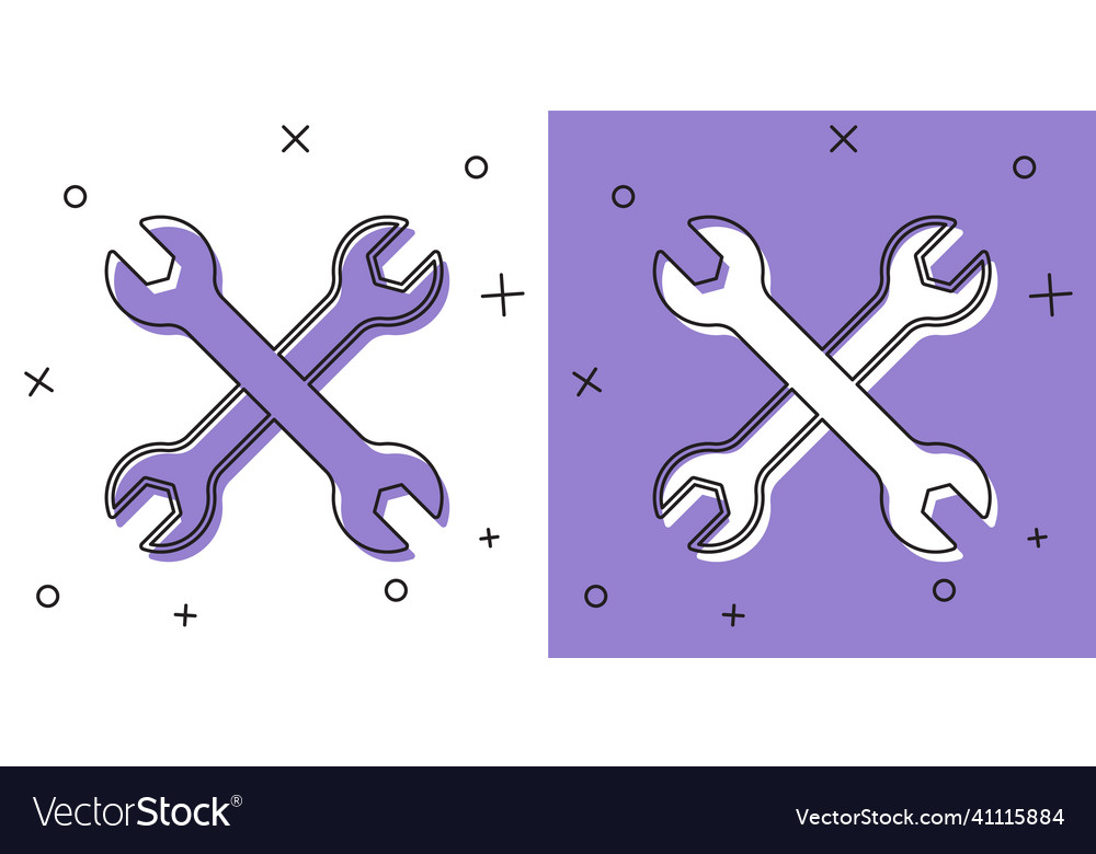 Set wrench spanner icon isolated on white Vector Image Set wrench spanner icon isolated on white Vector Image