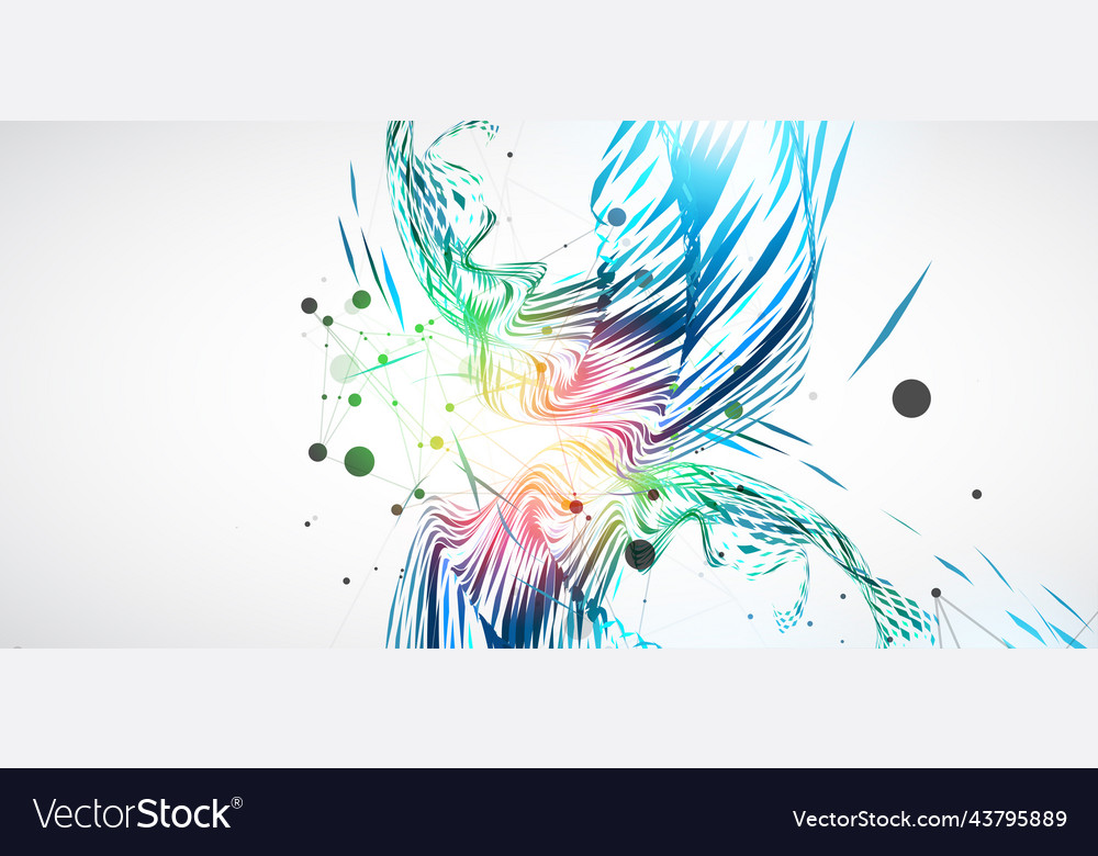 Abstract particle vortex with plexus effect Vector Image