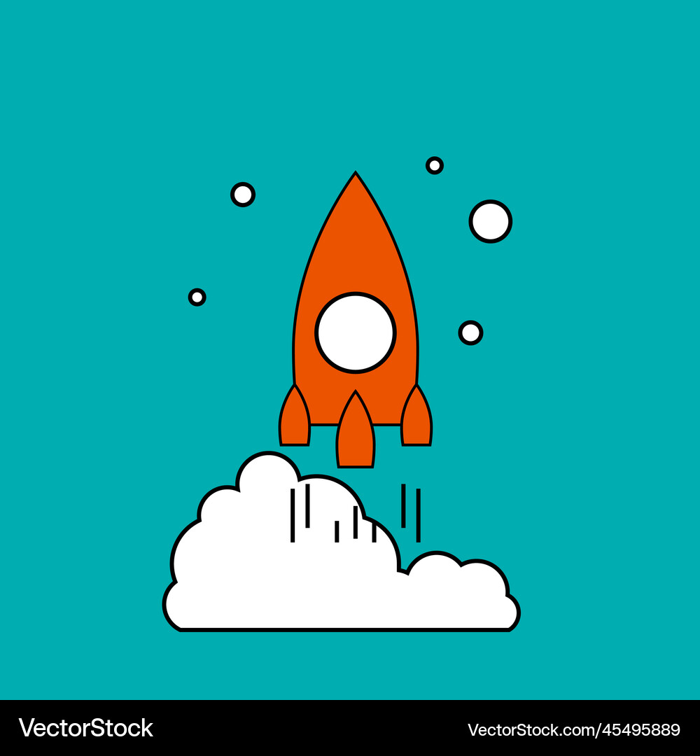 Rocket launch ship Royalty Free Vector Image - VectorStock