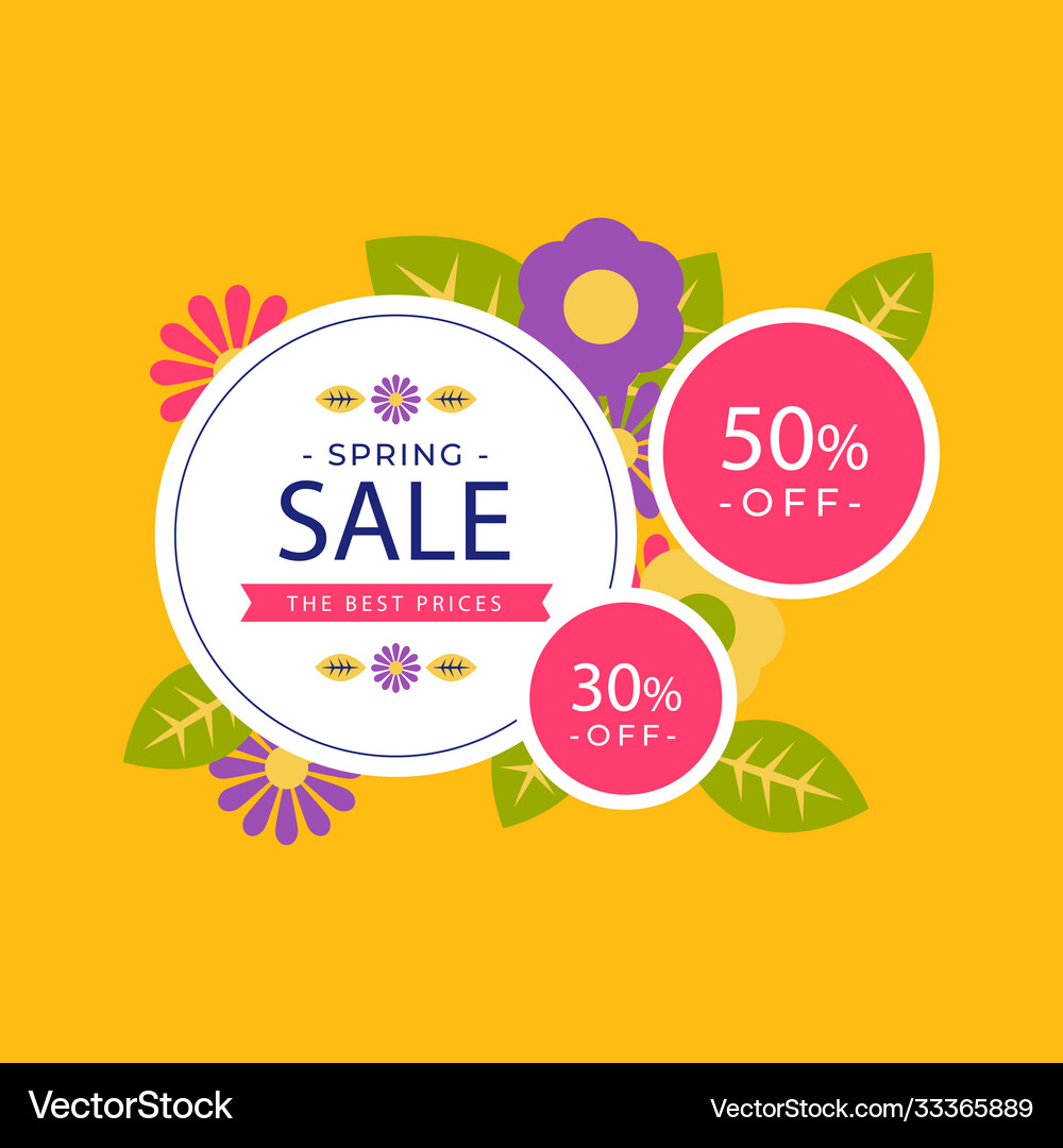 Spring sales banner design Royalty Free Vector Image
