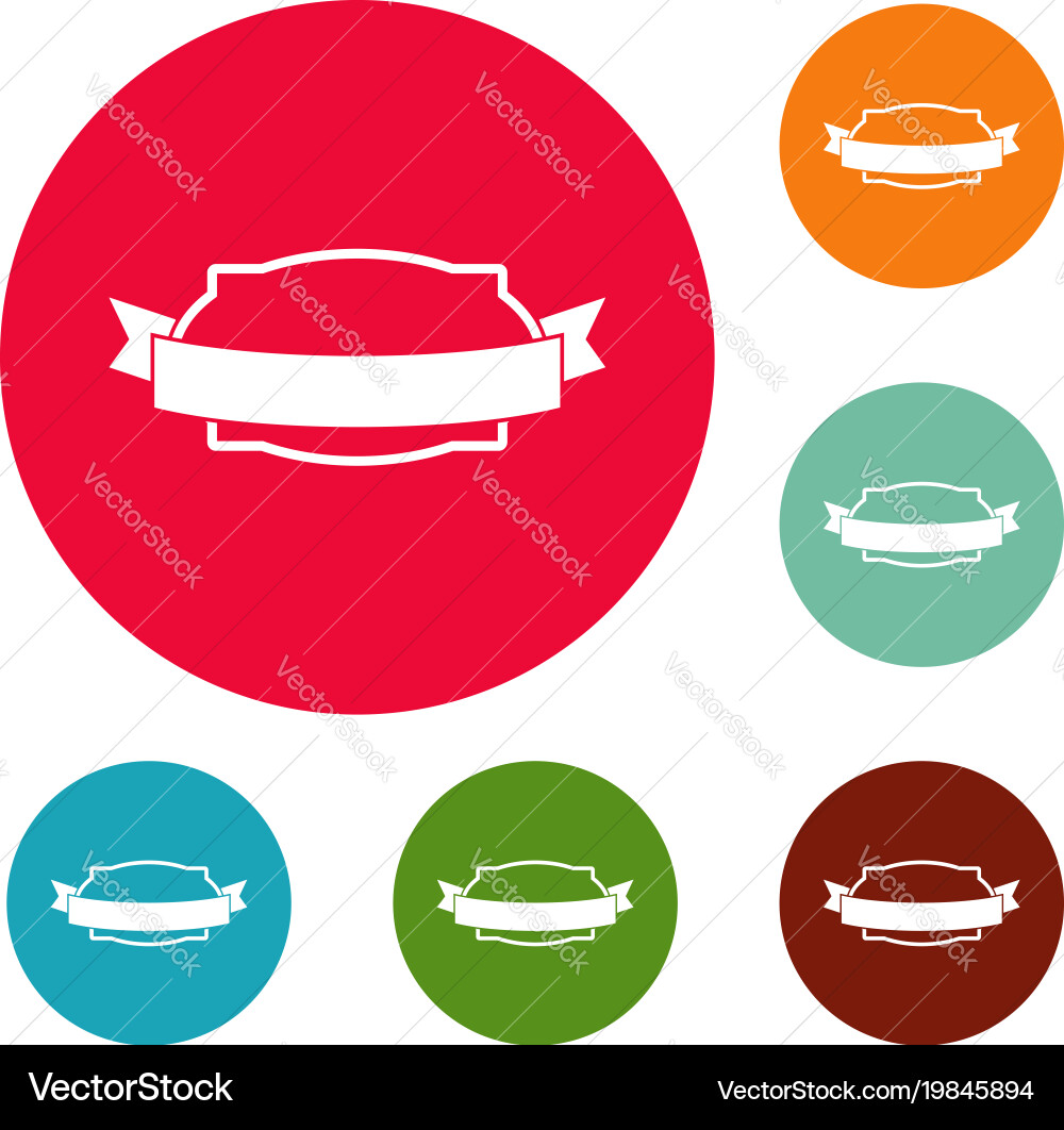 Badge stamp icons circle set Royalty Free Vector Image
