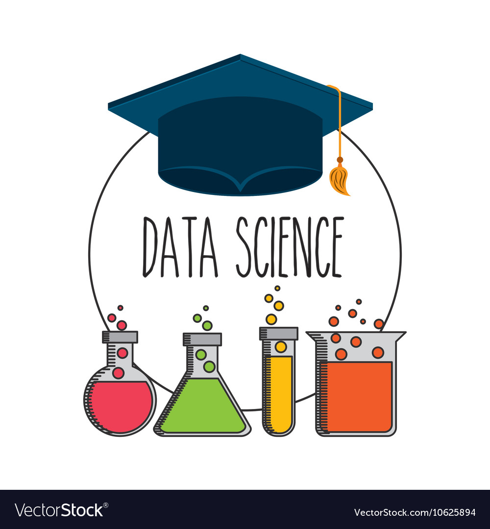 Data science flat icons Royalty Free Vector Image