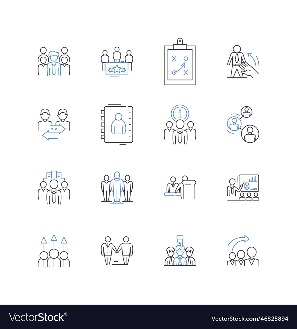 Educational access line icons collection Vector Image