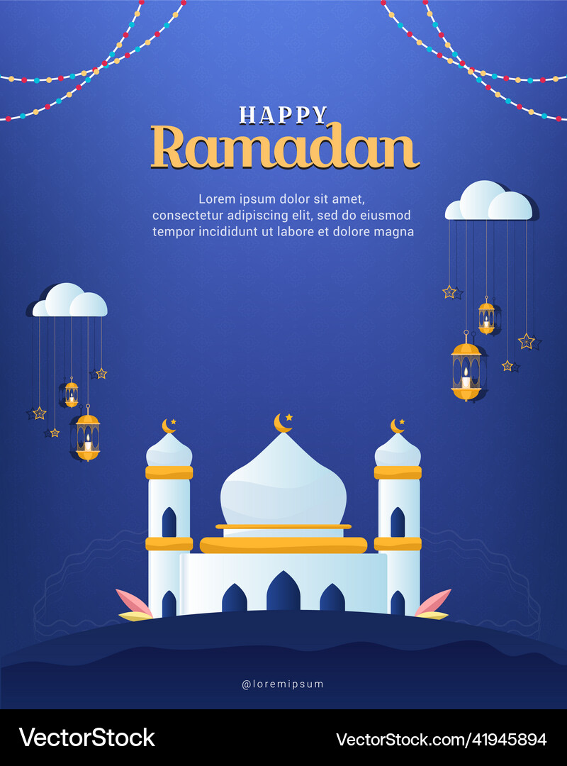 Happy ramadan islamic design template Royalty Free Vector