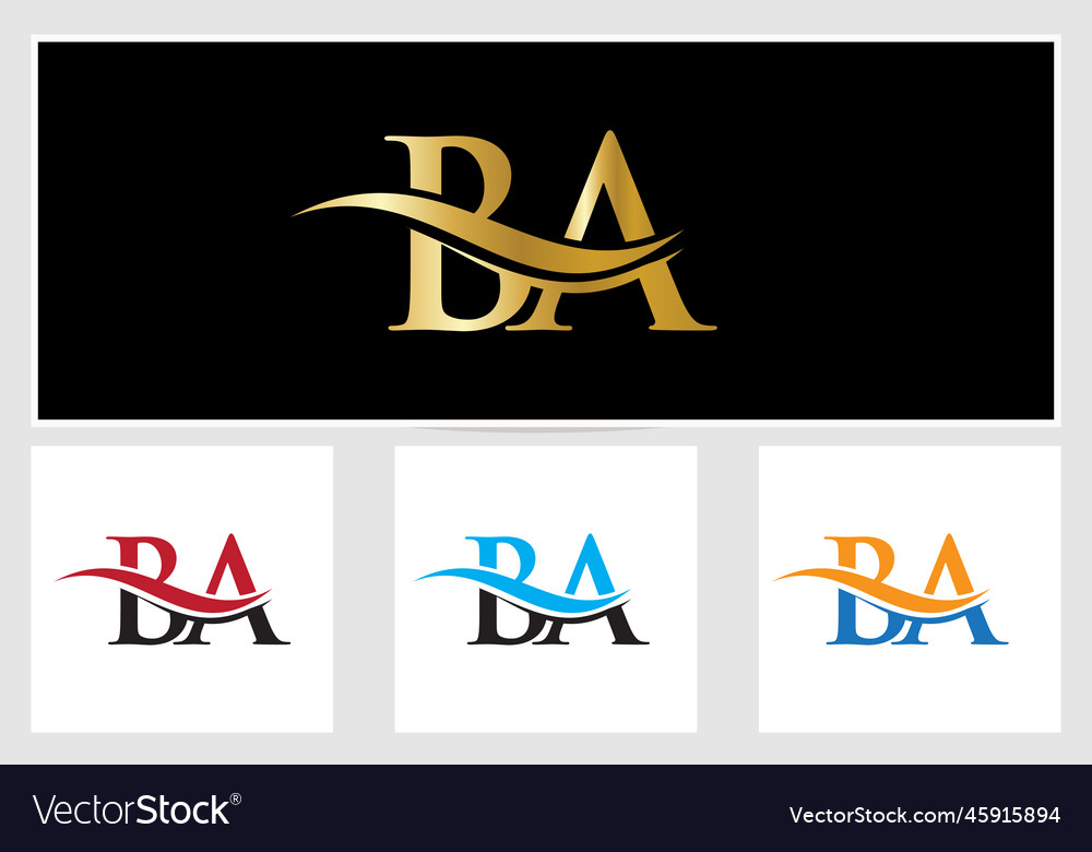 Initial monogram letter ba logo design ba Vector Image