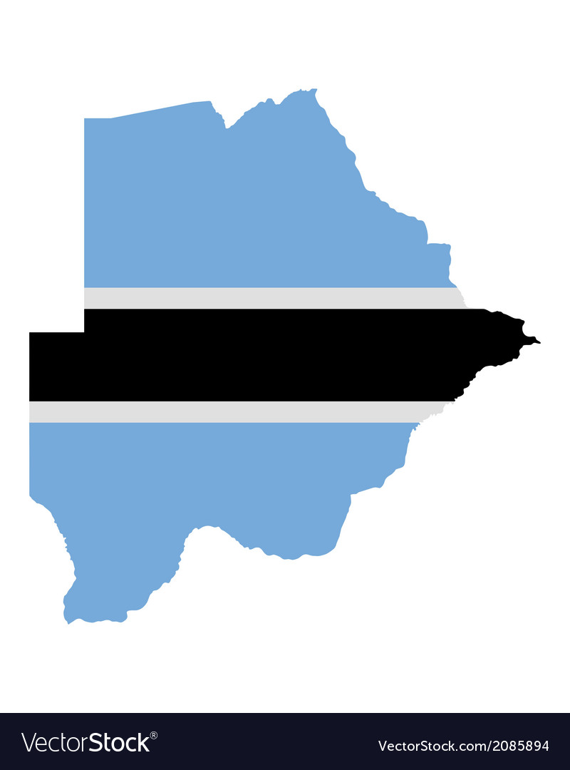 Map and flag of botswana Royalty Free Vector Image