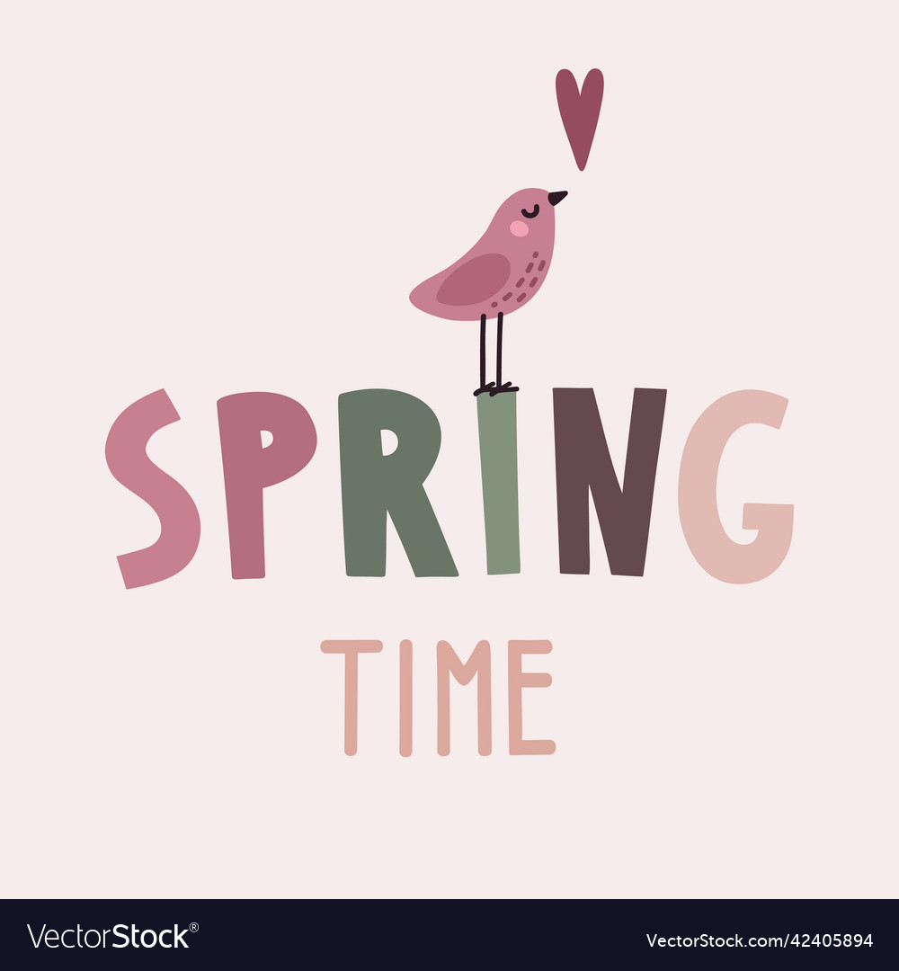 Spring time lettering Royalty Free Vector Image