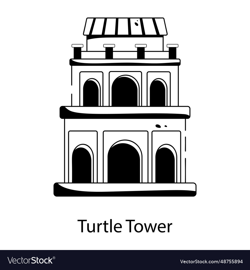 Turtle tower Royalty Free Vector Image - VectorStock