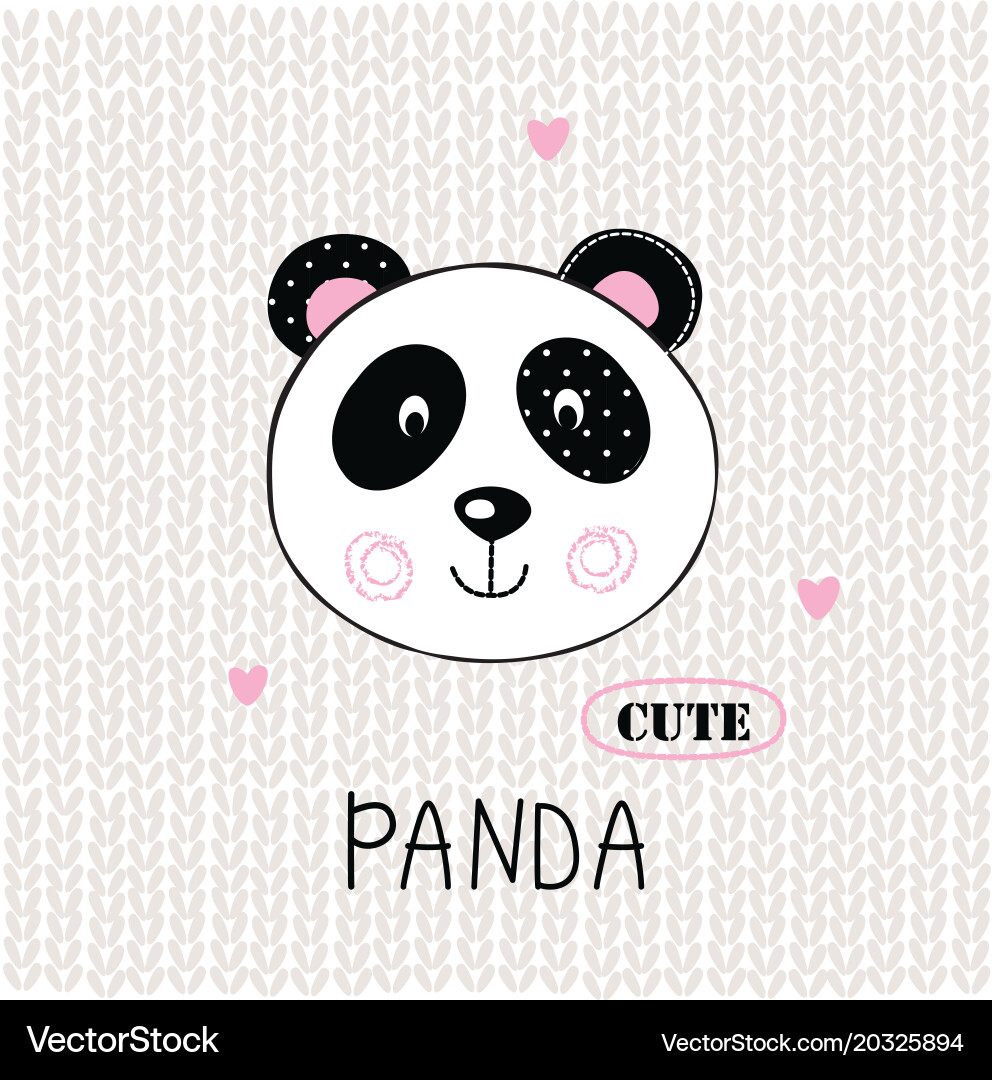 With Cute Panda Royalty Free Vector Image Vectorstock