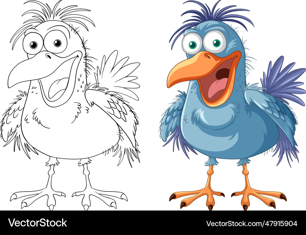 Crazy bird cartoon Royalty Free Vector Image - VectorStock