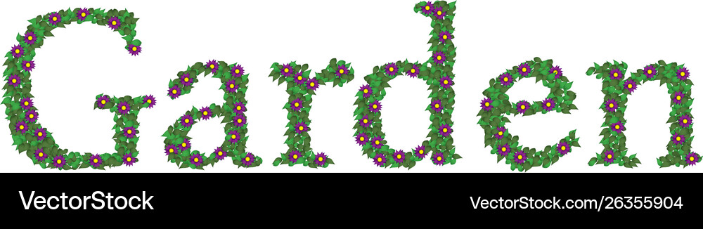 Garden leaves and flowers text Royalty Free Vector Image