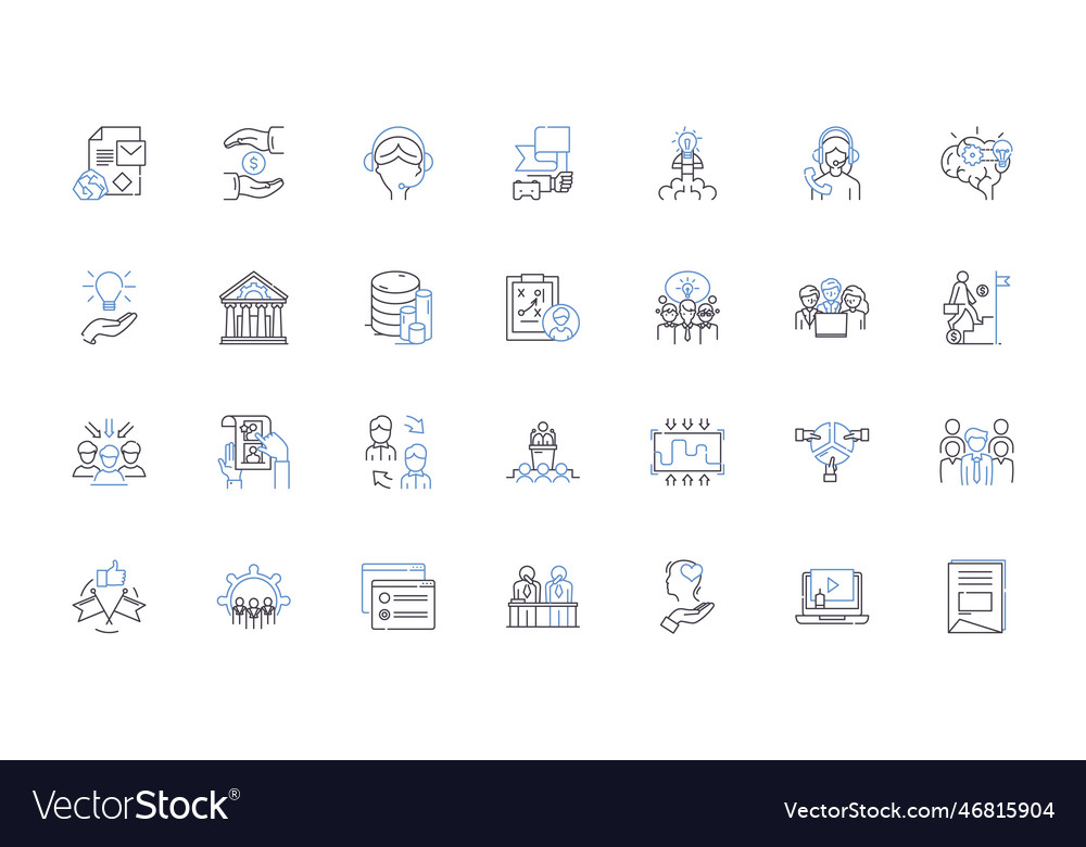 Humanitarian aid line icons collection relief Vector Image Humanitarian aid line icons collection relief Vector Image