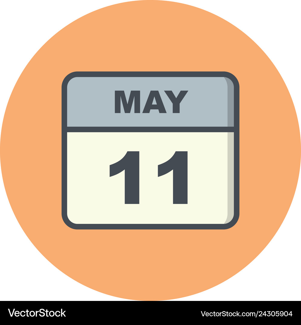 May 11th date on a single day calendar Royalty Free Vector