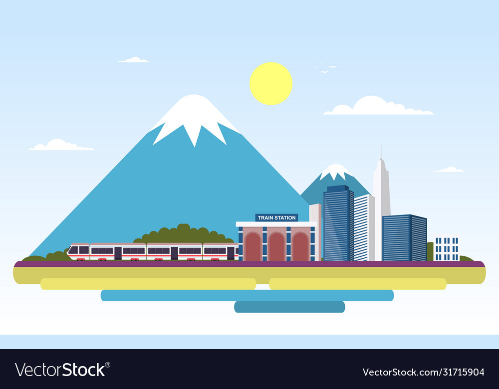 Railway public transport commuter metro train Vector Image Railway public transport commuter metro train Vector Image